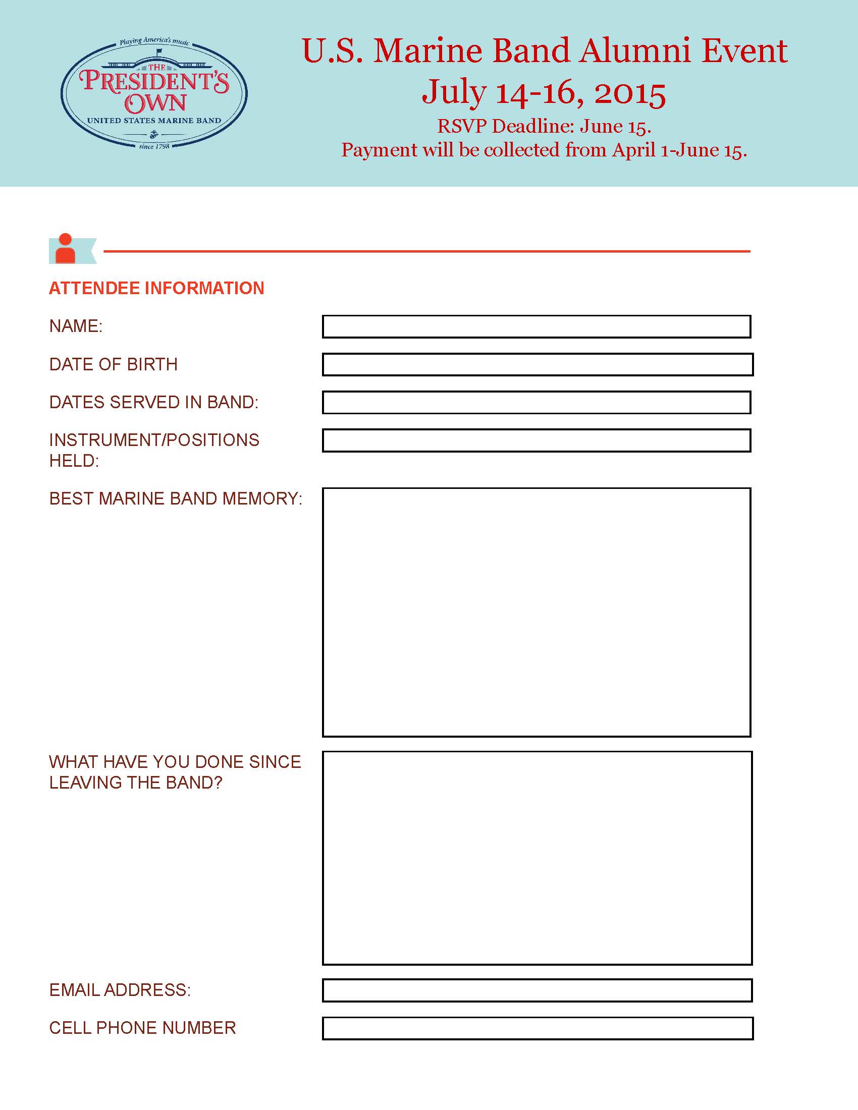 2015 Marine Band Alumni Event